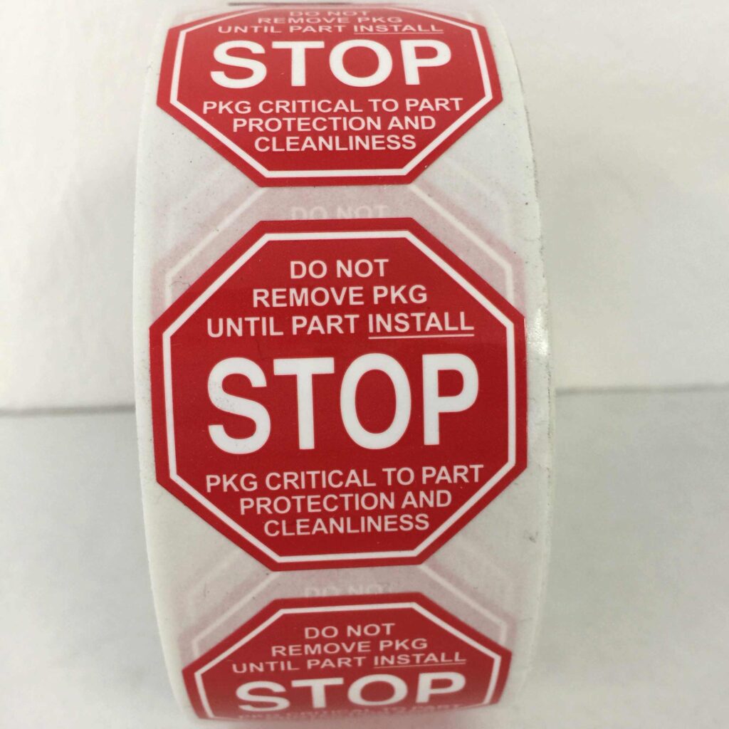 Stop Sign Label | APS Packaging
